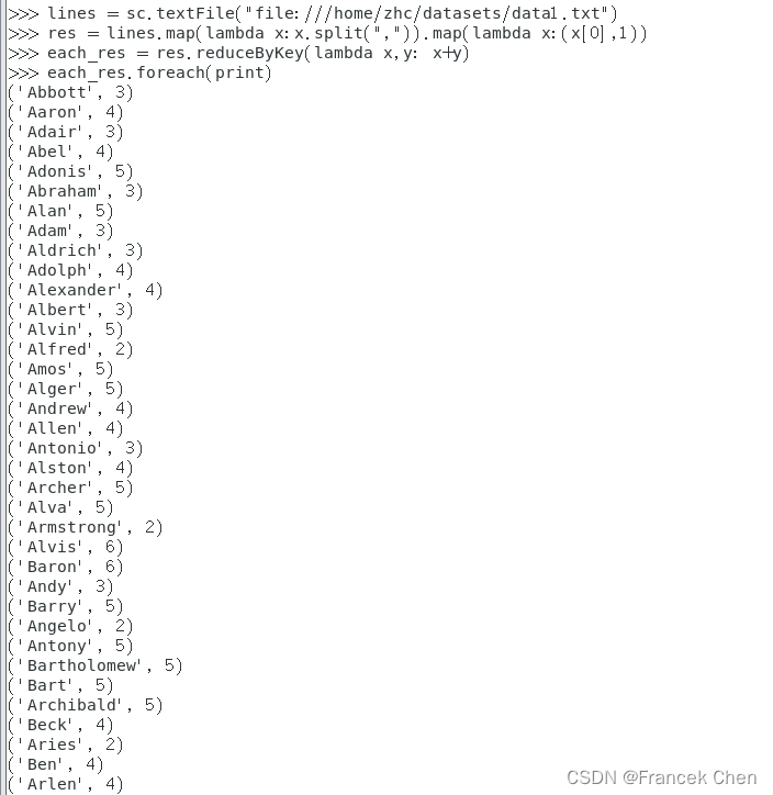 Spark编程实验二：RDD编程初级实践_(a) 该系共开设了多少门课程? (b) tom同学的总成绩平均分是多少? (c) 求每名同学-CSDN博客