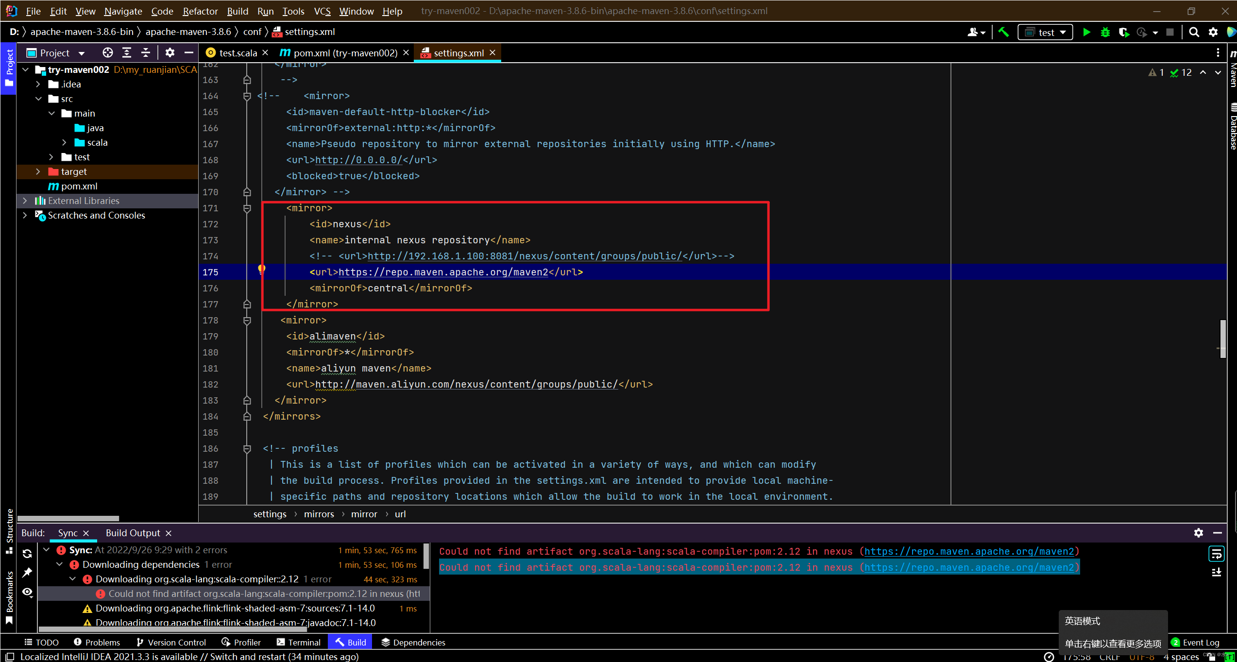 idea2021.3.3 创建maven-scala项目并解决遇到的问题_cannot find project scala library-CSDN博客