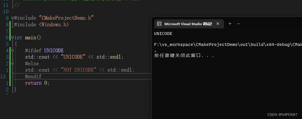 VS创建CMake项目配置UNICODE_cmake unicode-CSDN博客