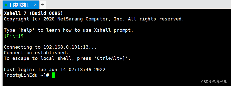 Connection established.To escape to local shell, press ‘Ctrl+Alt+]‘._connection established. to ...