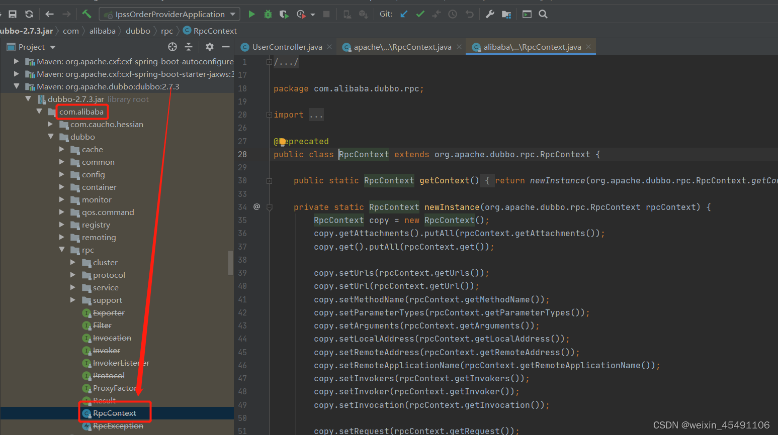 nested exception is java.lang.NoSuchMethodError: com.alibaba.dubbo.rpc.RpcContext_last error is ...