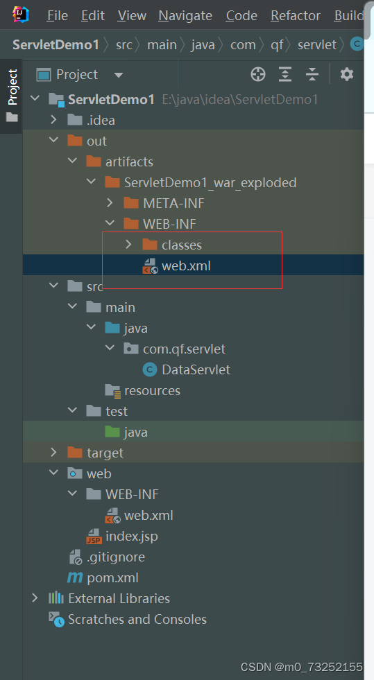 java web 部署之后out文件里面没有web.xml和首页怎么办？_java的out目录没有web-CSDN博客