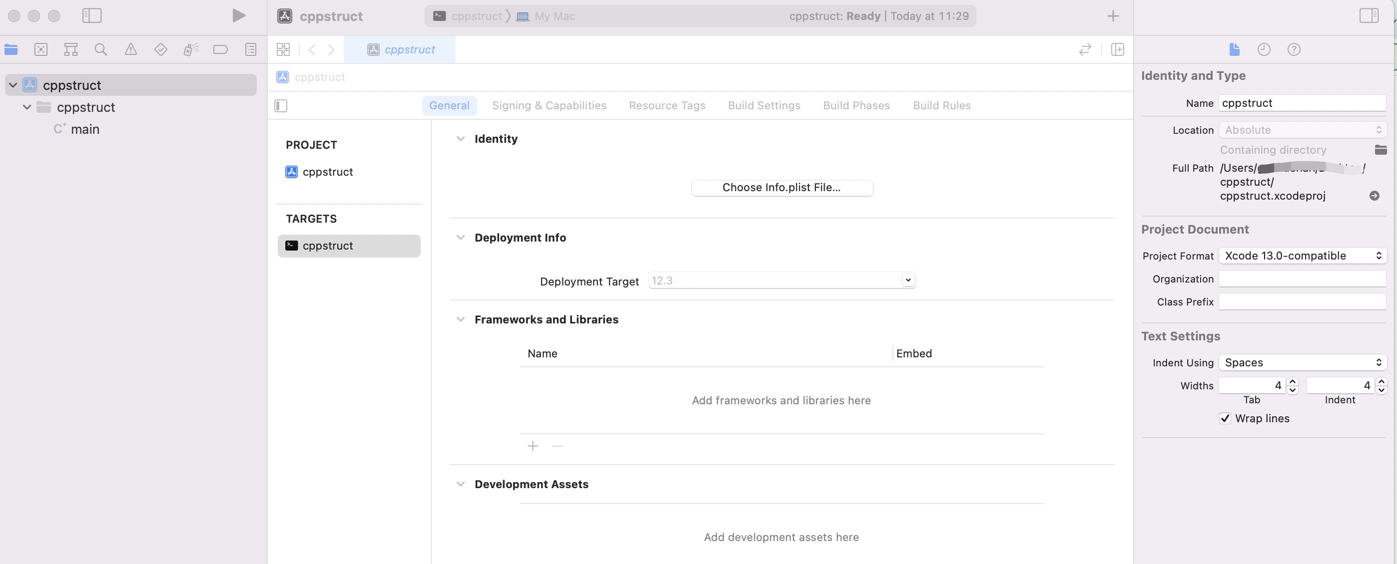 Mac M1 Xcode创建并运行c++项目，附带引入外部文件_xcode编写c++ organization identifier-CSDN博客