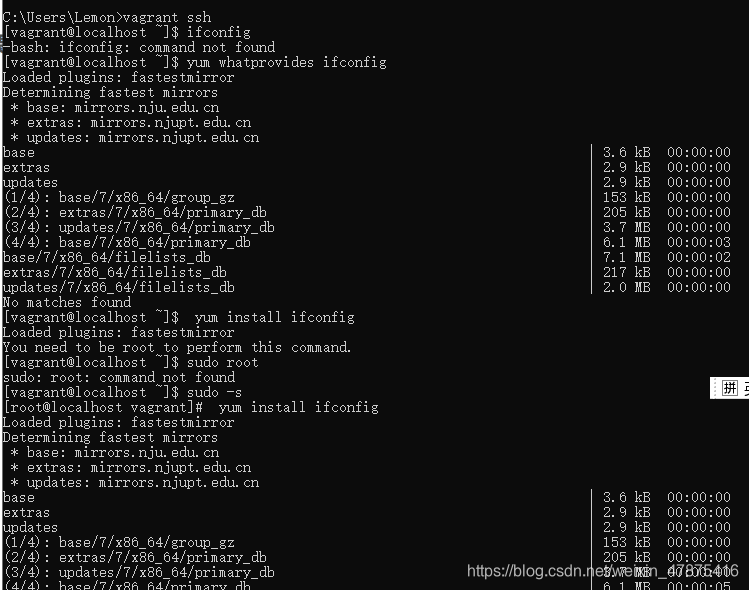 Linux系统装好后ifconfig却-bash: ifconfig: command not found怎么办？？_-bash: vagrant: command not found-CSDN博客