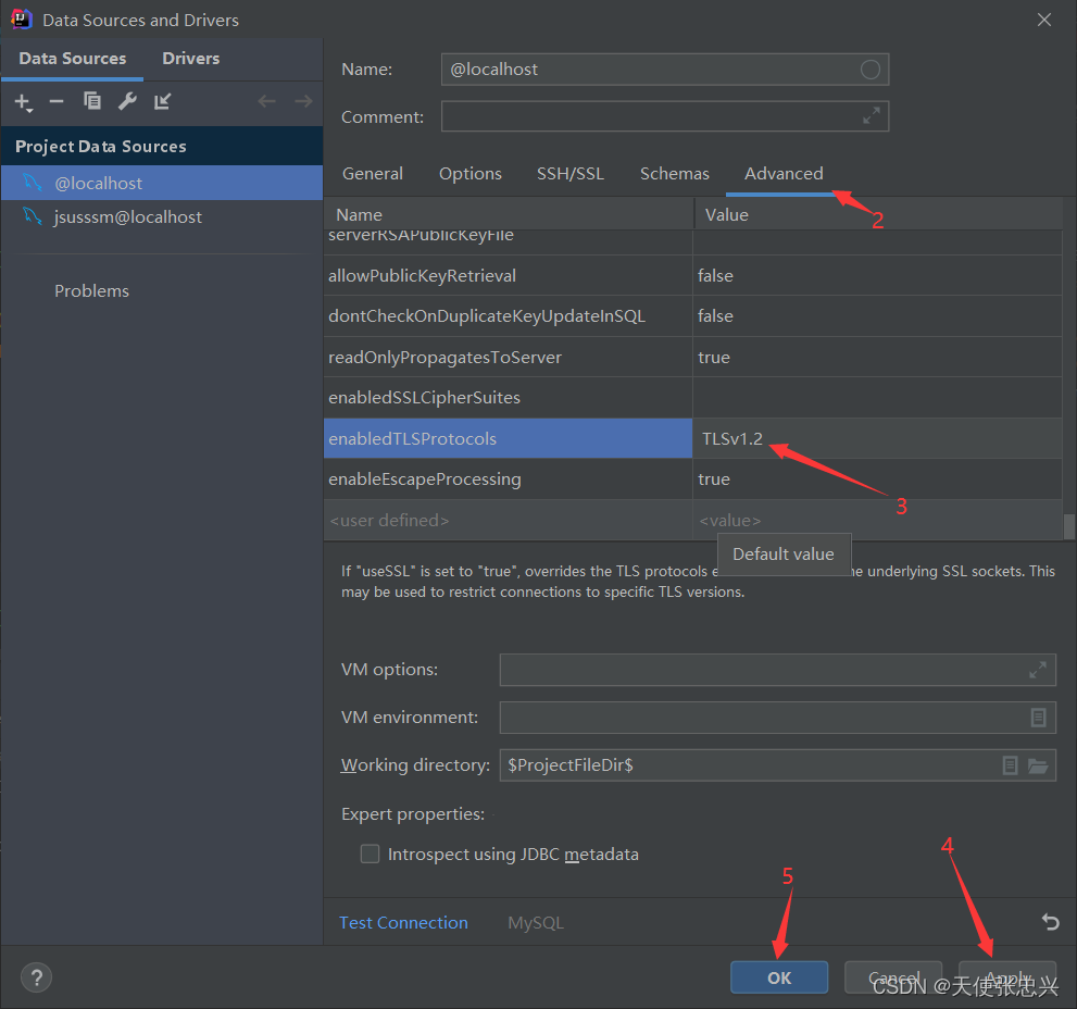 关于重新下载了idea后连接MySQL数据库时报错：[08S01] Communications link failure No appropriate protocol (protocol ...