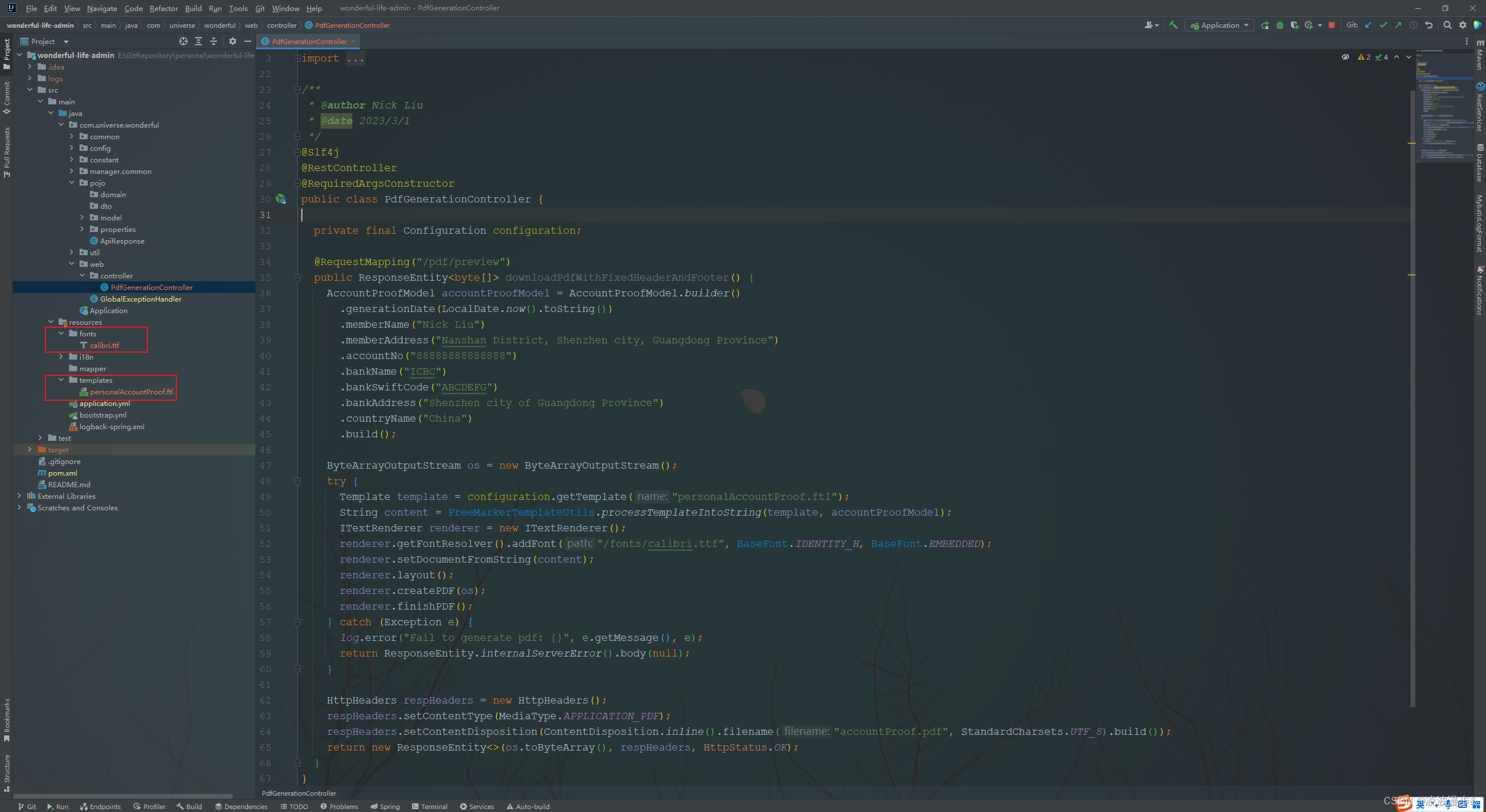 Freemarker动态模板渲染&flyingsaucer将html转PDF（多页固定头尾）_html转pdf渲染相同-CSDN博客