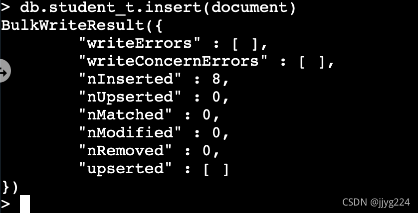 Mongodb实验——数据库基本操作（头歌）在右侧命令行中连接默认端口27017的客户端使用testdb5数据库把以下数据插入 Csdn博客