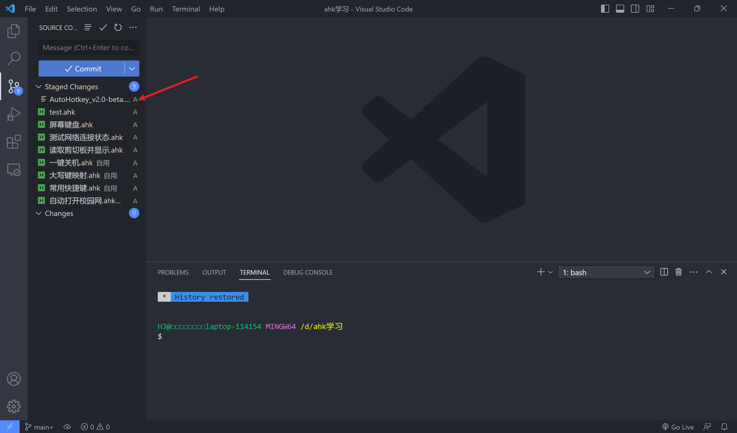 vscode结合git使用流程_publish branch-CSDN博客
