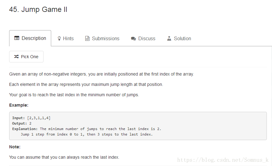 leetcode45:Jump Game II_leetcode 45. jump game-CSDN博客