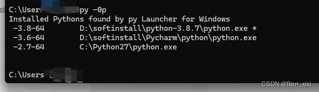 查看当前下载的python类型和路径则可以输入 py -0p-CSDN博客