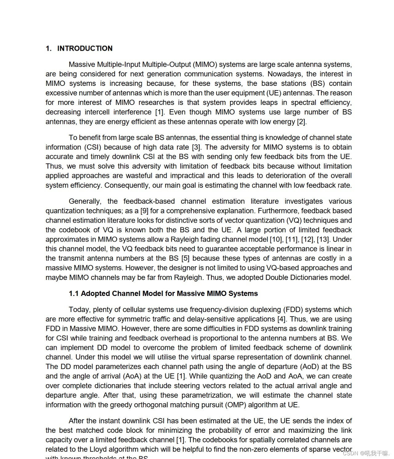 大规模MIMO系统中的有限反馈信道估计_有限反馈的信道估计-CSDN博客
