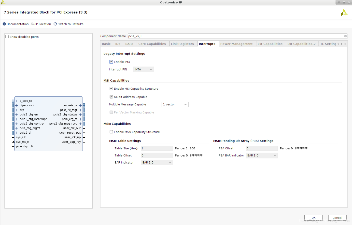 PCIE学习笔记（四）Xilinx FPGA PCI Express 硬核配置_pcie block location-CSDN博客