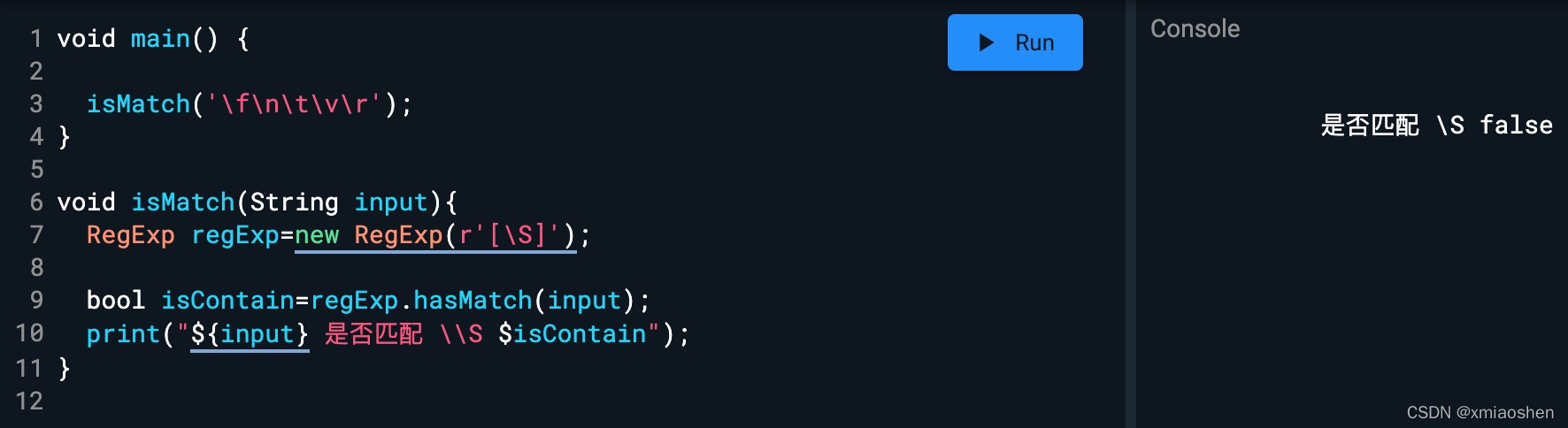 Flutter Dart 正则RegExp 匹配非打印字符 \cL\cJ\cM\cK......_flutter正则匹配字符-CSDN博客