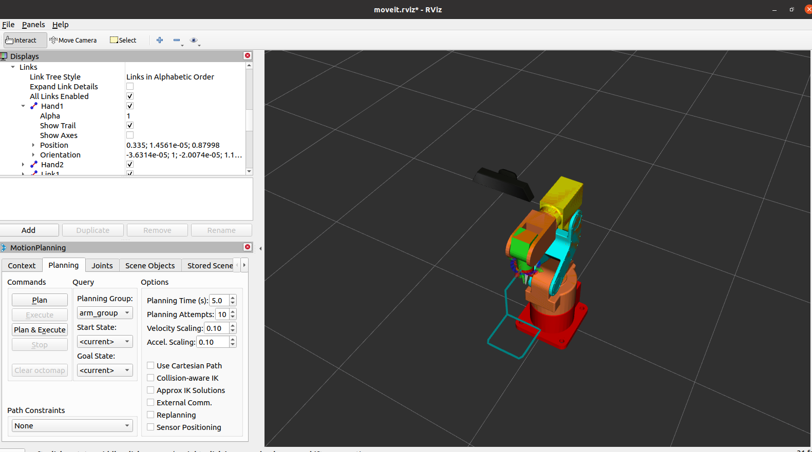 ROS-Moveit使用程序控制机械臂轨迹规划(三)_小车机械臂轨迹规划ros-CSDN博客