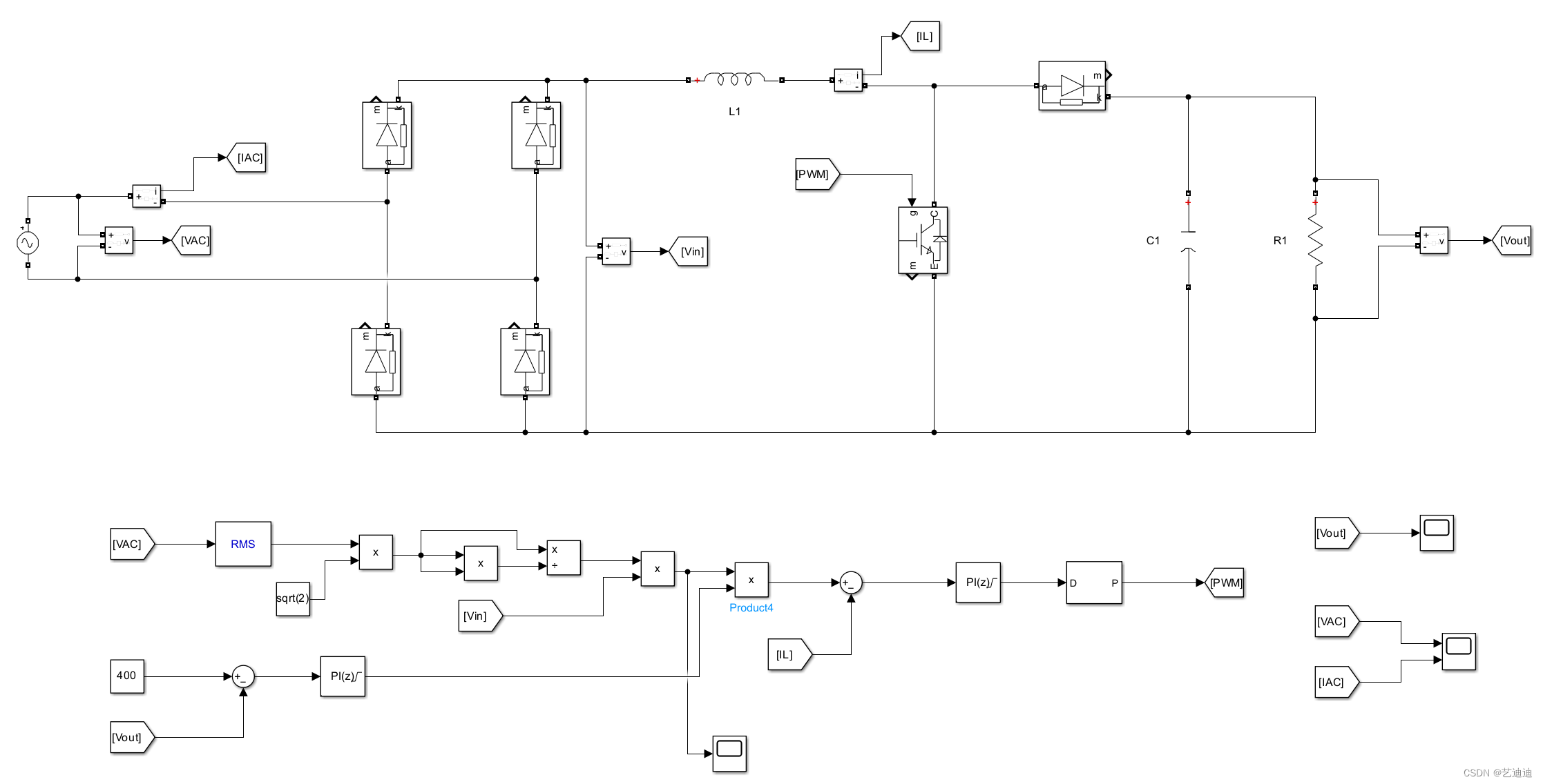 传统有桥Boost_PFC电路simulink仿真模型_有桥pfc-CSDN博客