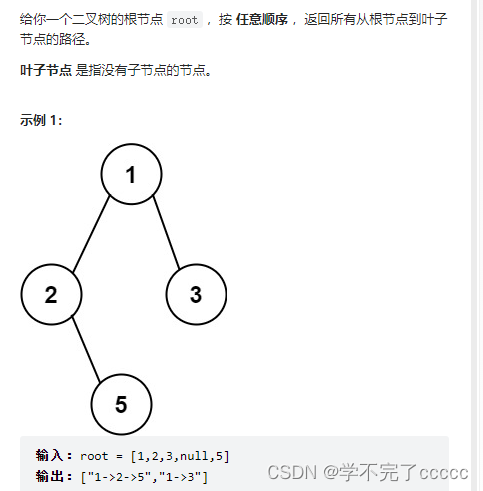 leetcode 257.二叉树的所有路径 （c++版本）_c++获取遍历树的所有路径-CSDN博客