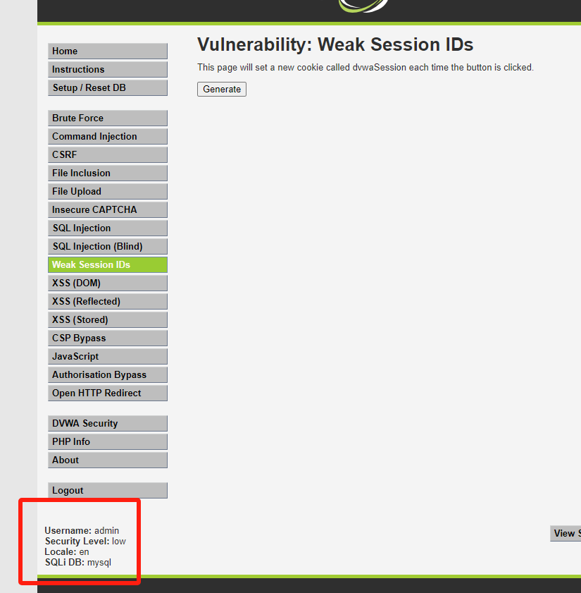 DVWA 靶场 Weak Session IDs 通关解析-CSDN博客