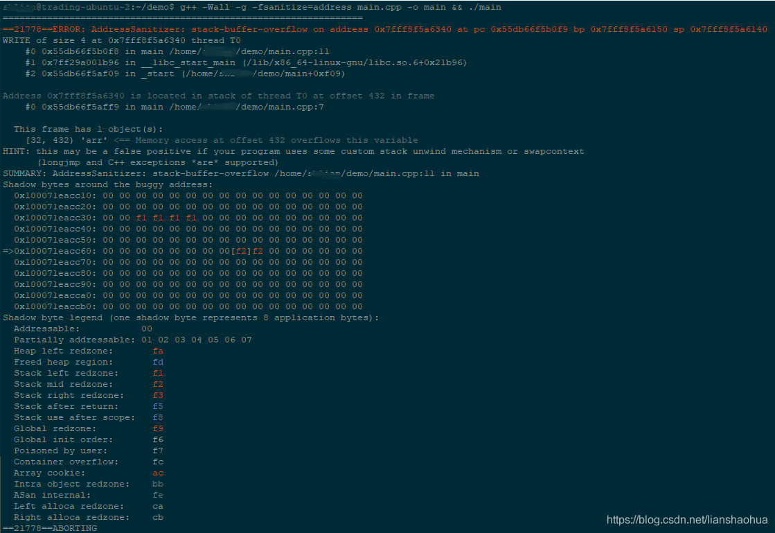 Linux调试内存泄漏的工具——AddressSanitizer(ASan)_linux address scantilizer-CSDN博客