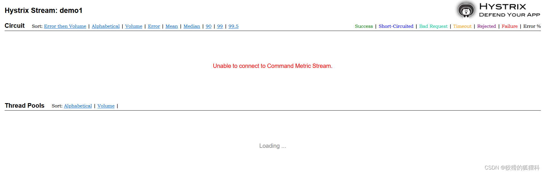 解决hystrix dashboard中报错Unable to connect to Command Metric Stream及相关问题_dashboard中unable to ...