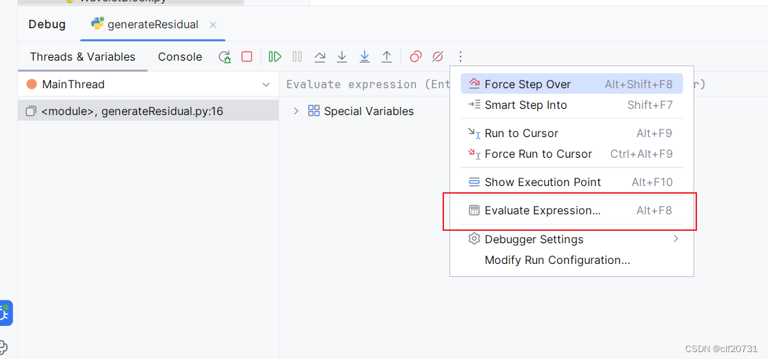 Pycharm新版UI的Debug栏固定展示Evaluate Expression_pycharm evaluate-CSDN博客