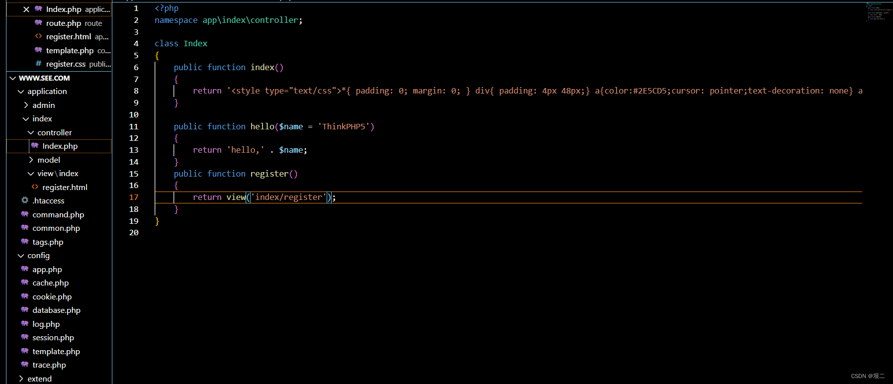 Tp5注册页面controller层与路由_tp5 controller-CSDN博客
