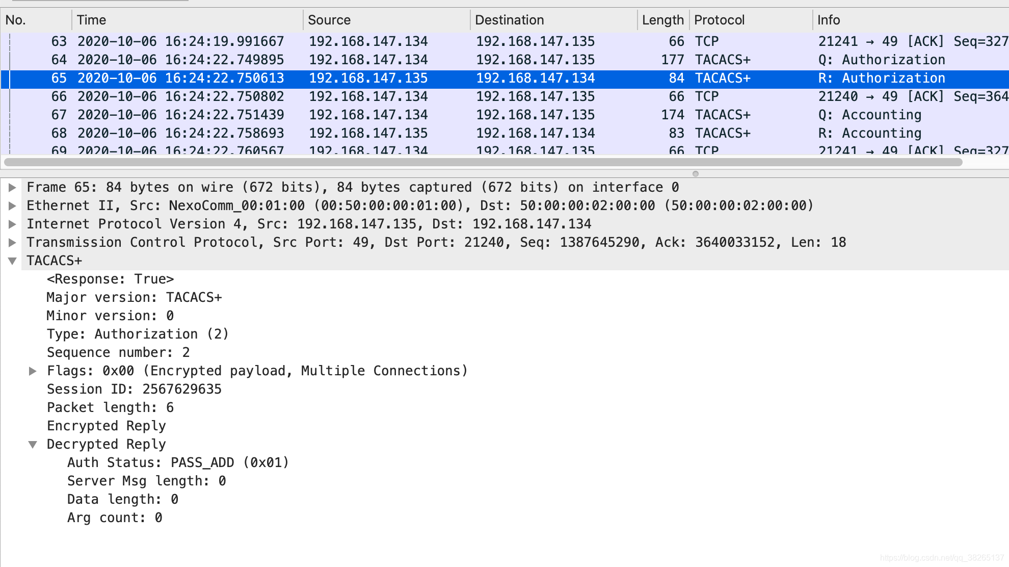 Tacacs-协议交互报文抓包示例_tacacs报文-CSDN博客