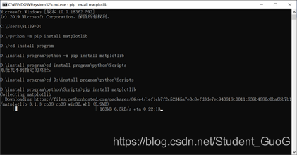 python安装安装matplotlib_安装matplotlib库的命令,python安装在d盘-CSDN博客