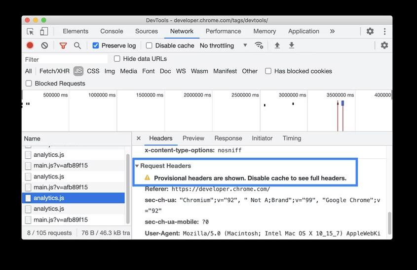 Chrome 开发者工具 network 显示 Provisional headers are shown 的几种原因-CSDN博客