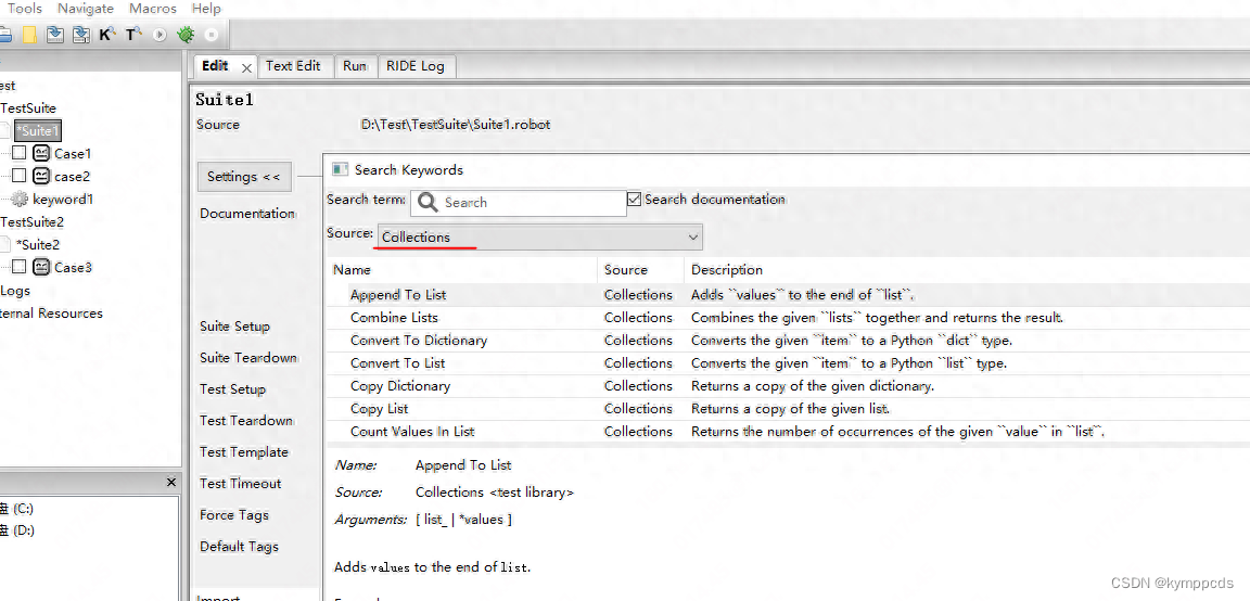 python自动化RobotFramework中Collections列表关键字使用（四）_robotframework collections-CSDN博客