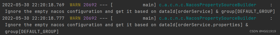 Nacos连接不上：Ignore the empty nacos configuration and get it based on dataId_java_HGG1919-华为开发者空间