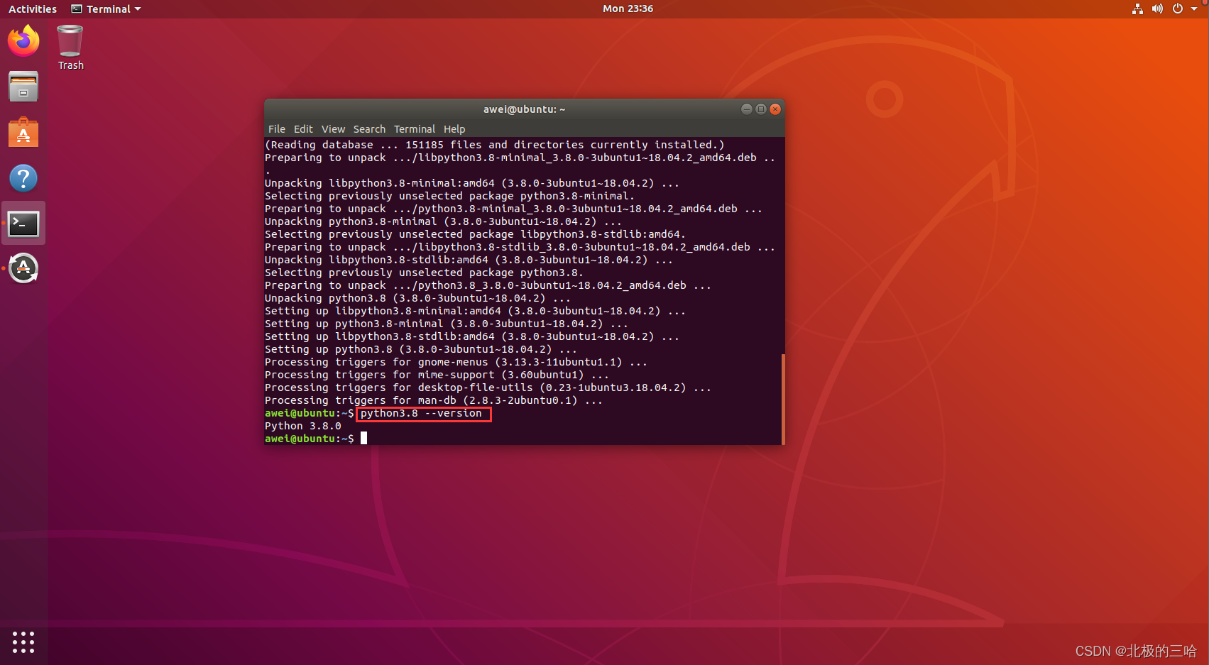 Ubuntu18.04安装Python3.8_ubuntu-18.04.6-desktop-amd64.iso-CSDN博客