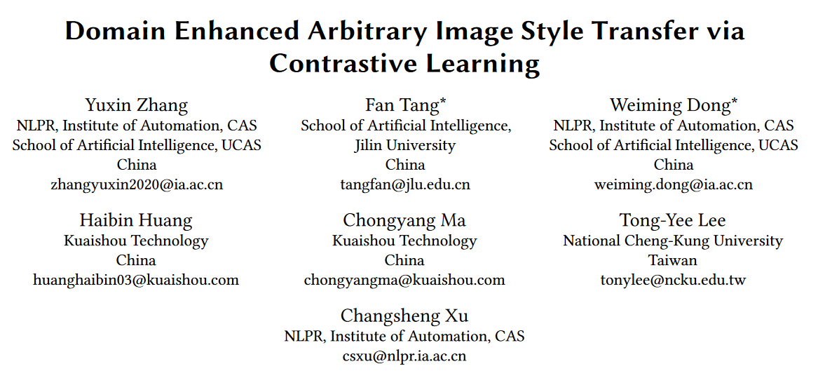 【翻译】Domain Enhanced Arbitrary Image Style Transfer via Contrastive ...