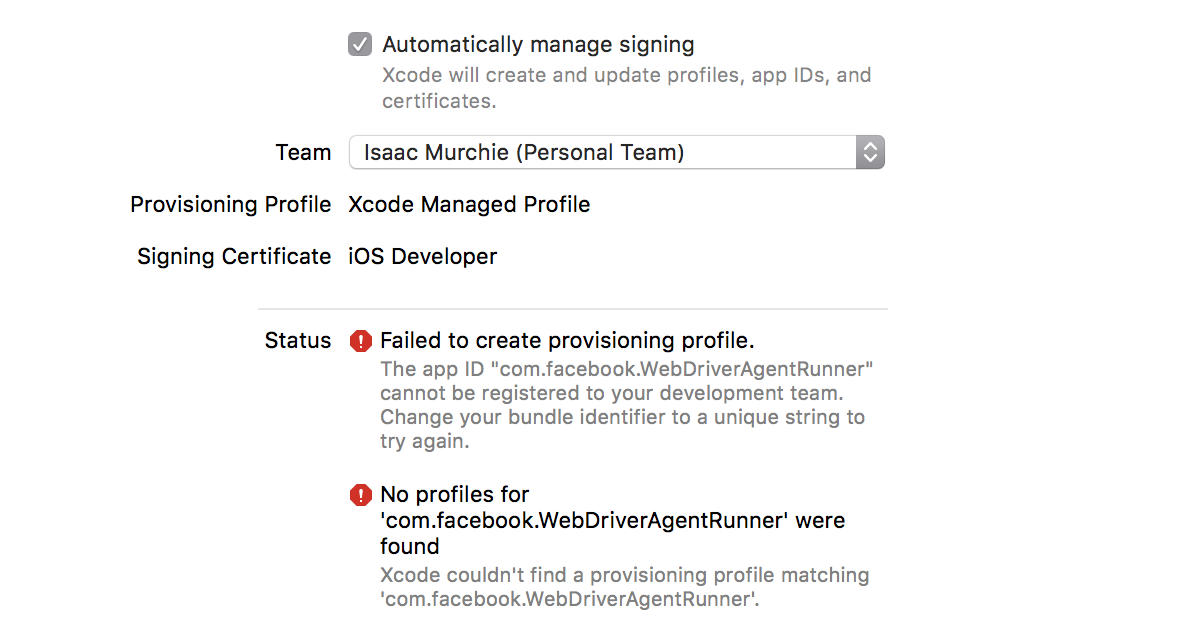 Appium XCUITest Driver 真机配置WebDriverAgent-1.15.1版本更新后_cannot test ...