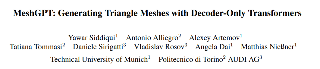 CVPR 2024 | Transformer变革3D建模！MeshGPT：3D网格生成炸裂工作！效果惊动专业建模师...-CSDN博客