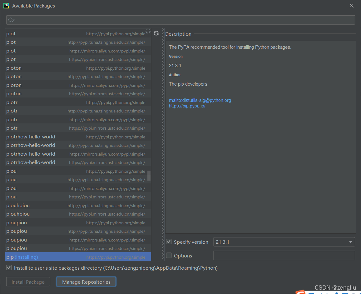 Pycharm 里面安装第三方库报错“Non-zero exit code (1)”，提示“You are using pip version 10.0.1, however version ...