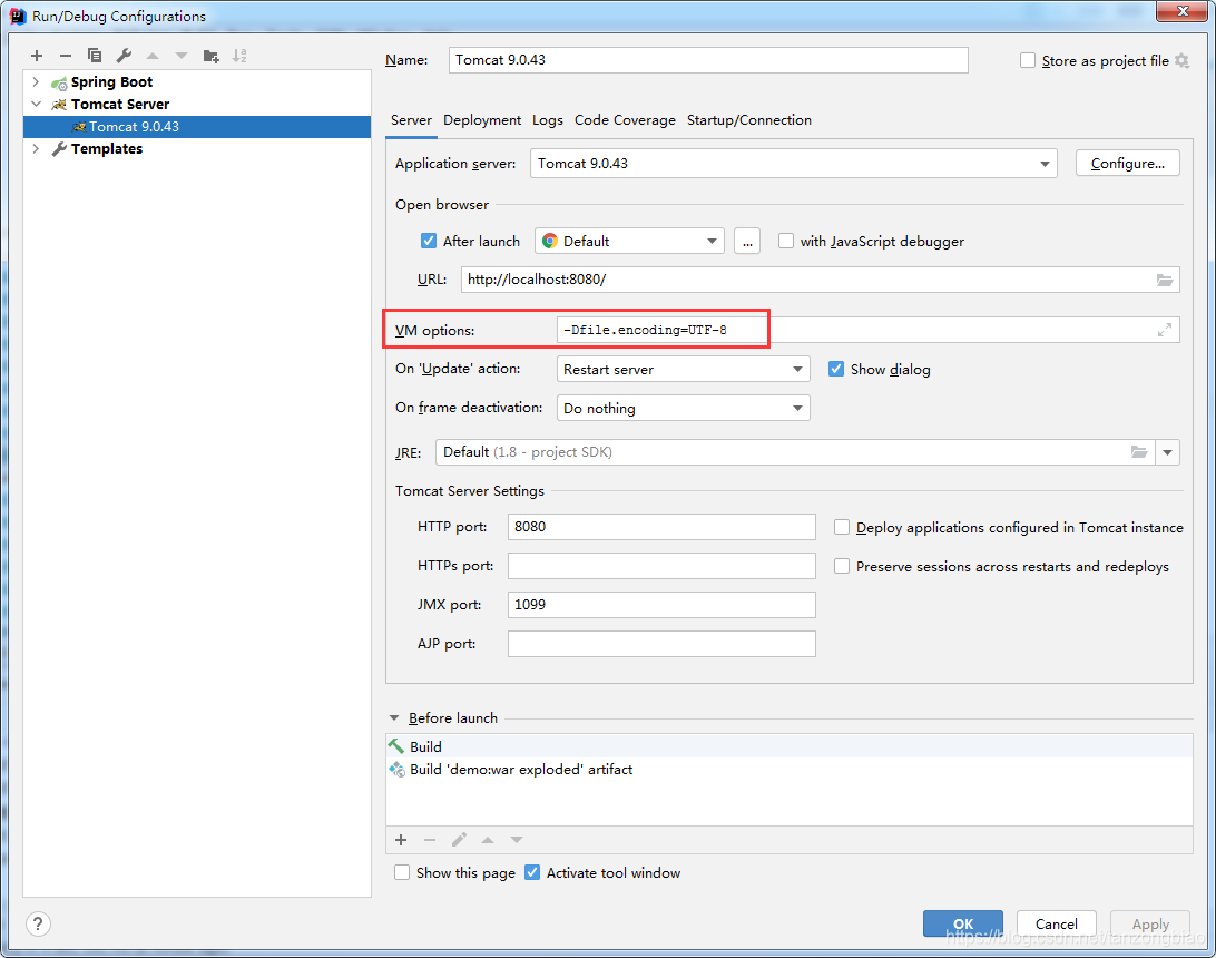 IDEA Tomcat中文乱码 Help-Edit Custom VM Options... -Dfile.encoding=UTF-8 System.out.println中文乱码_help ...