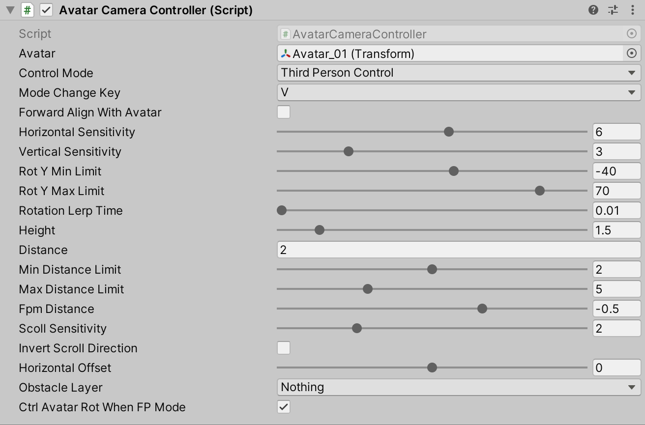 Unity Avatar Camera Controller 第一、第三人称相机控制_unity cameracontroller-CSDN博客