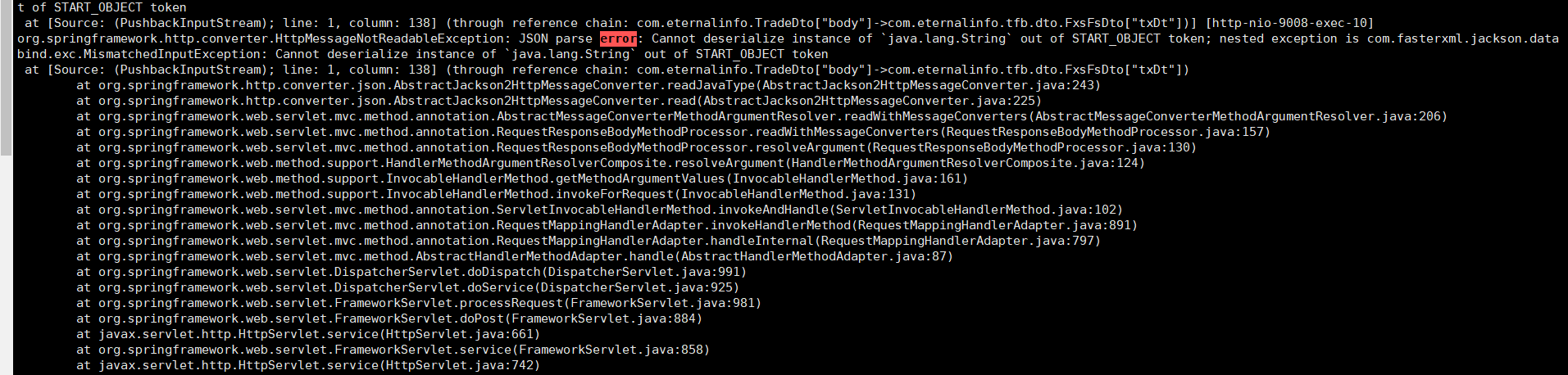 Rest请求使用Jackson反序列化报错，Cannot deserialize instance of `java.lang.String` out of START_OBJECT toke ...