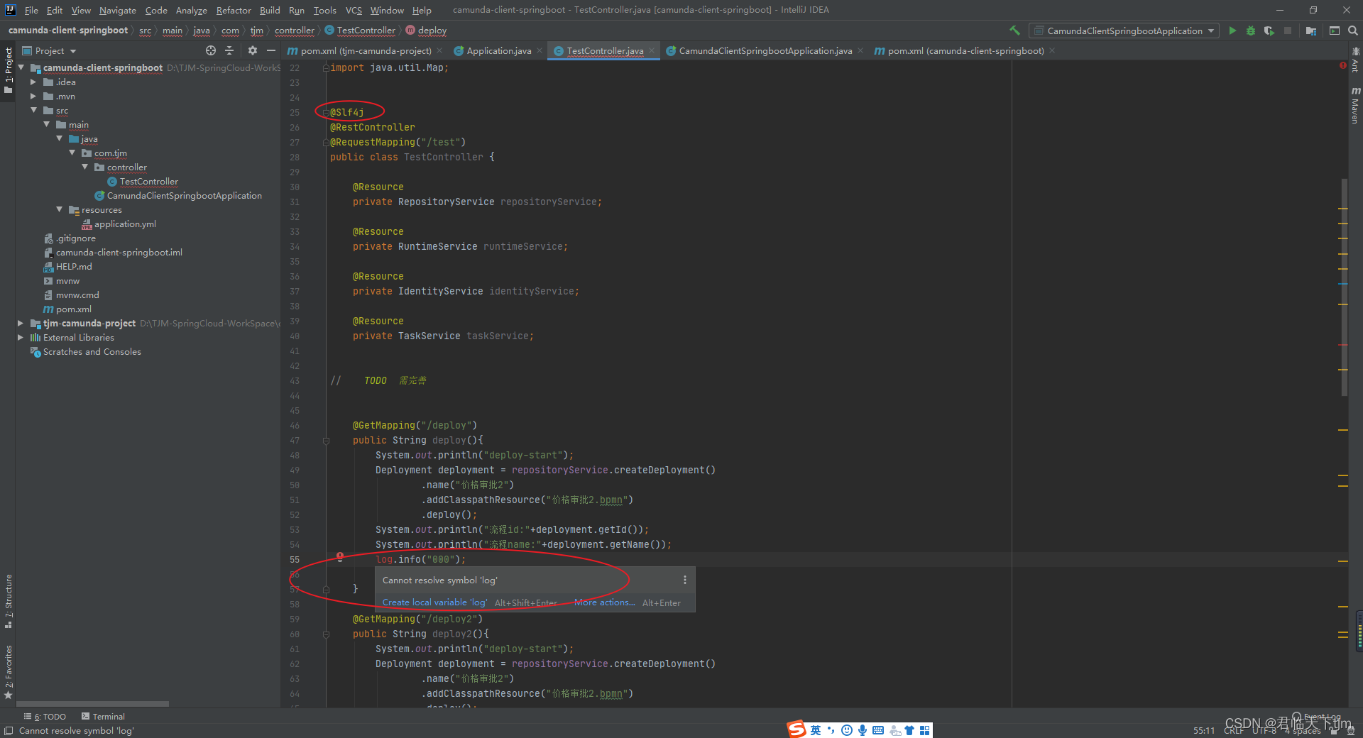 Idea中创建springboot项目，添加lombok依赖，@Slf4j注解报错“Cannot resolve symbol ‘log‘”_cannot resolve symbol ...
