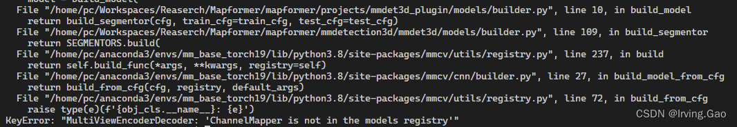 MMDet3D——报错解决：KeyError: ‘XXX is not in the models registry‘_keyerror: 'resnet is not in the ...