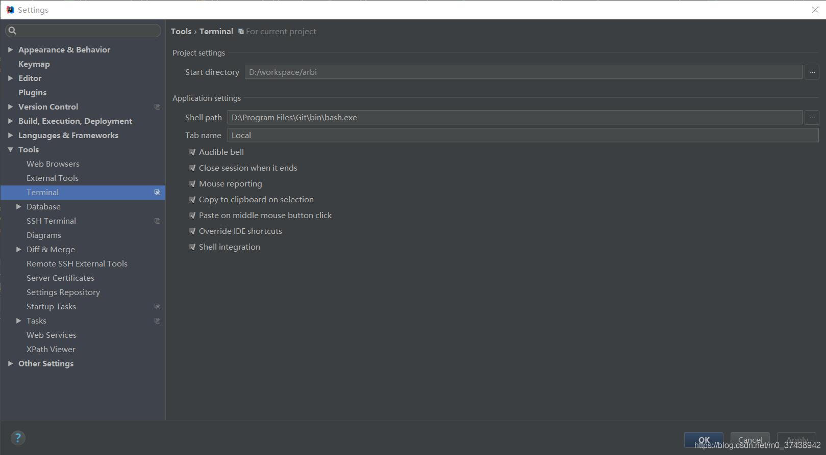 idea中terminal配置成git终端_idea terminal got-CSDN博客