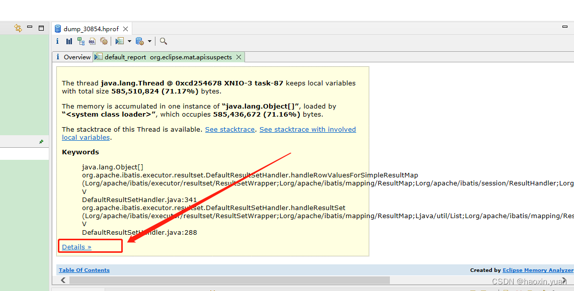 MemoryAnalyzer分析线上OOM异常_memory analyzer快速定位造成异常的问题-CSDN博客