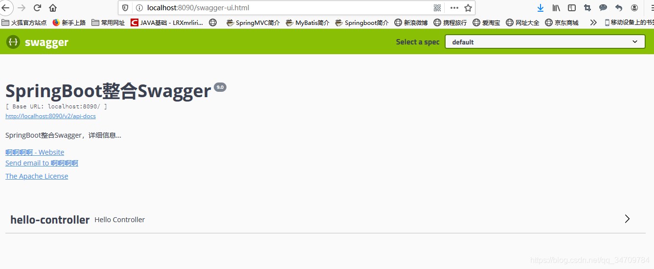 SpringBoot整合Swagger2_springboot 没有加载swagger config-CSDN博客