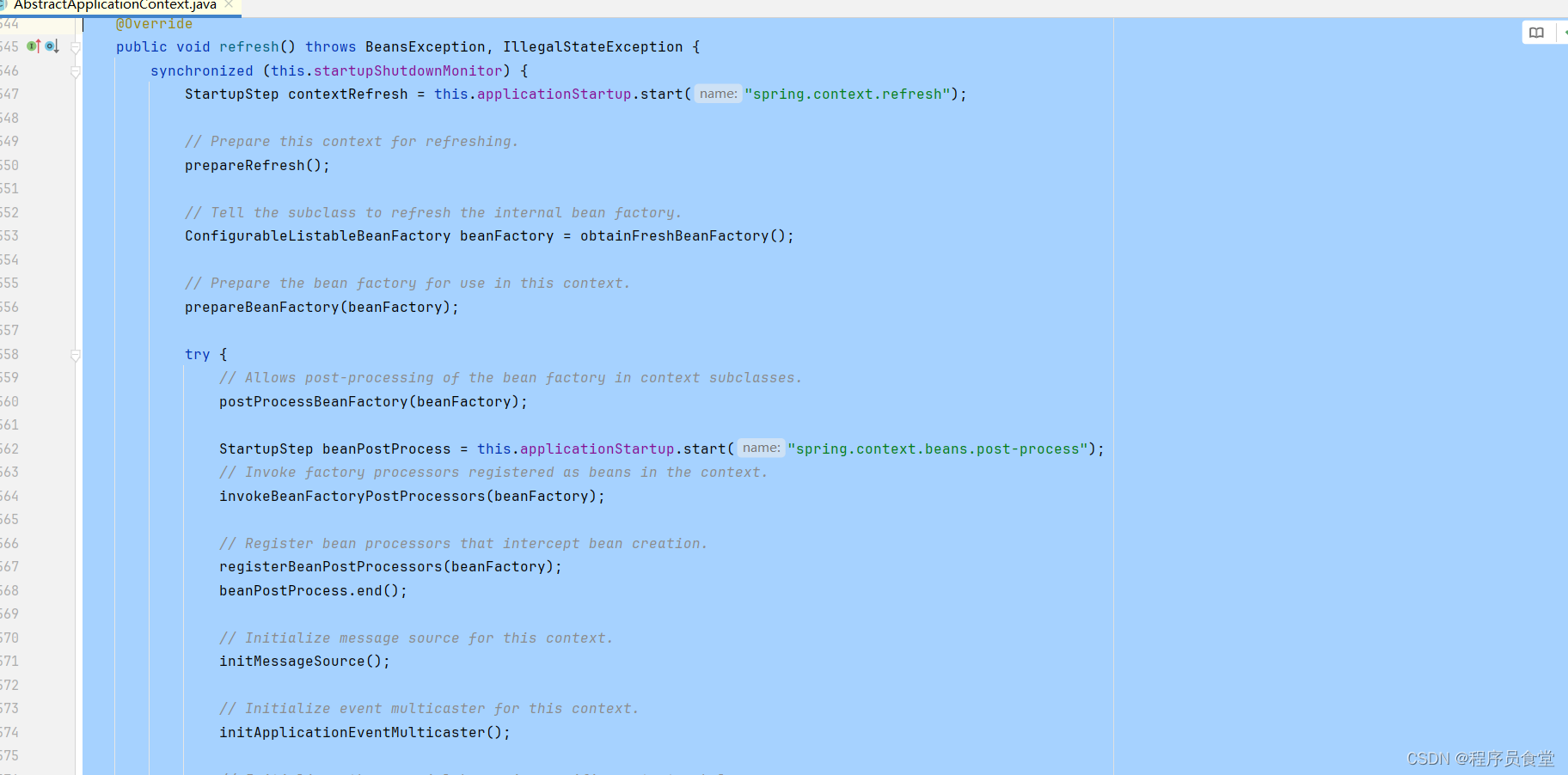 【spring】AbstractApplicationContext 的refresh() 方法学习_abstractapplicationcontext refresh-CSDN博客