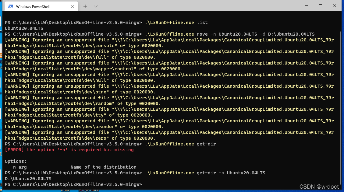 Windows10子系统Ubuntu20.04LTS安装并迁移至非系统盘_ubuntu20迁移到非系统盘-CSDN博客