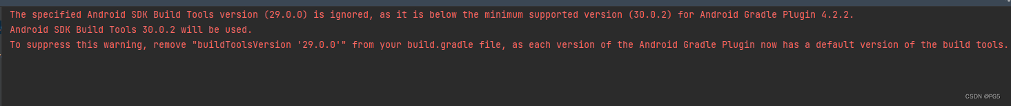 Android运行时报错The specified Android SDK Build Tools version (29.0.0) is ignored-CSDN博客