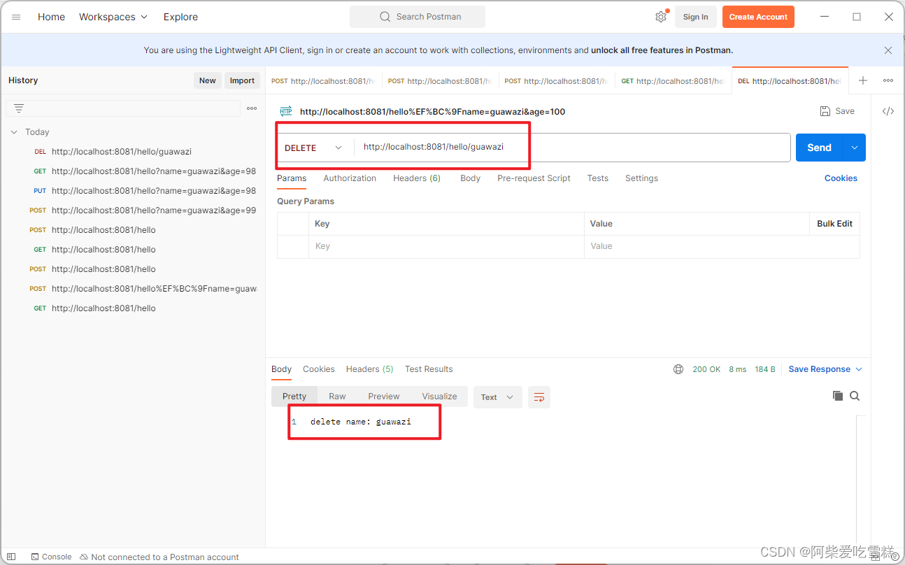 Spring Boot 入门&postman测试_springboot postmapping 测试命令行-CSDN博客