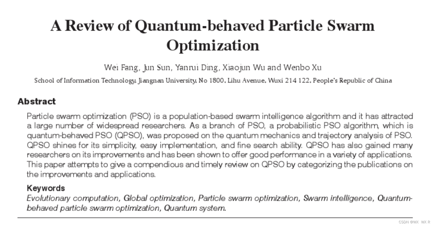 量子粒子群算法（QPOS）_qpso相比于其他算法的优势-CSDN博客