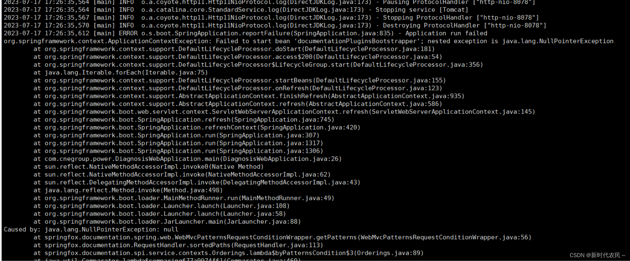Failed to start bean ‘documentationPluginsBootstrapper’； nested exception is java.lang ...